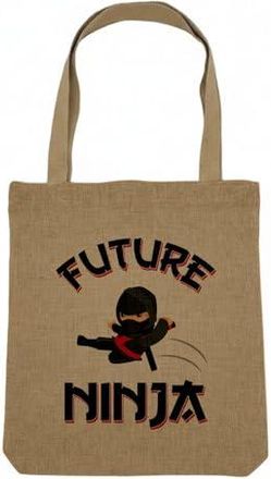 Fabulous Sac Shopping Tote Bag Aspect Lin - Future Ninja Fighting Japan - Sac de Courses Toile Epaisse 360g Beige Naturel Cabas Port&eacute; Epaule Solide Imprim&eacute; en 