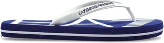 Emporio Armani Emporio Armani Ea7, Femme, Chaussures, Blanc, Taille: 38 EU Sandales de Plage en Caoutchouc avec Logo
