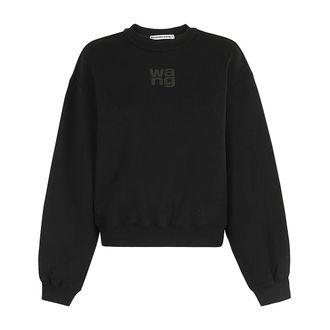 Alexander Wang Femme, Sweatshirts et sweats &agrave; capuche, Noir, Taille: 34 FR Terry Crew SweaT-shirt