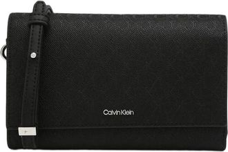 Calvin Klein Damen Geldbörse Must Trifold mit Trageschlaufe, Schwarz (Black Mono), Einheitsgröße