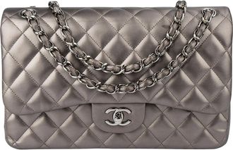Chanel Crossbody Bags - Chanel Quilted Lambskin Jumbo Double Flap Crossbod - Gr. unisize - in Bunt - f&uuml;r Damen