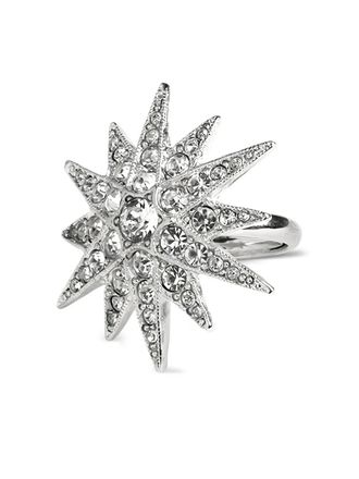Kenneth Jay Lane bague sertie de cristaux - Argent
