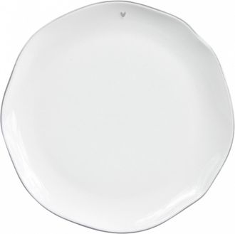 Bastion Collections Speiseteller Wei&szlig; und Rand Grau, merhfarbig, Einheitsgr&ouml;&szlig;e