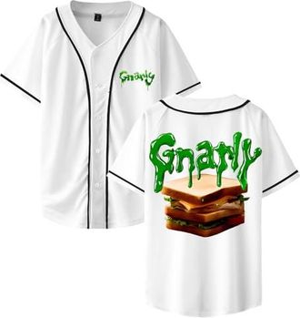 Generic Katseye Gnarly Merch Veste de baseball en jersey à manches courtes pour homme et femme, blanc, XXS