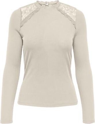 Only Onlenea L/S Lace Mix Top JRS, Bouleau, XS Femmes