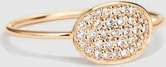 Ginette NY Bague Ellipses & Sequins Mini Or Rose Diamants