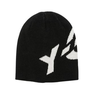 Yohji Yamamoto Graphic Logo Beanie - - Accessories - Herren - Schwarzk - ONE SIZE