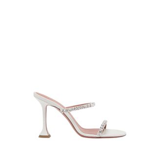 Amina Muaddi Damen, Schuhe, Wei&szlig;, 39 1/2 EUGr&ouml;&szlig;e