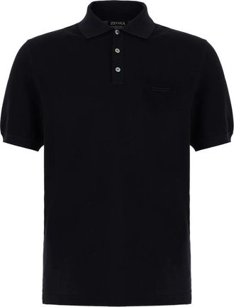 Ermenegildo Zegna Homme, Tops, Bleu, Taille: M Polo brod&eacute; avec logo