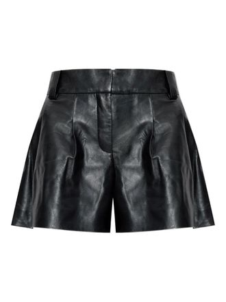 Iro short en cuir Periz à design plissé - Noir