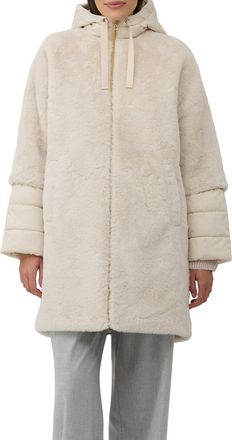 s.Oliver Gef&uuml;tterter Teddypl&uuml;sch-Mantel mit wattierten &Auml;rmeln