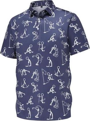 Generic Chemise d&eacute;contract&eacute;e &agrave; manches courtes pour homme - Respirant - Confortable - T-shirt d&eacute;t&eacute; &eacute;l&eacute;gant - Haut imprim&eacute; pour le quotidien, Marine, 3XL