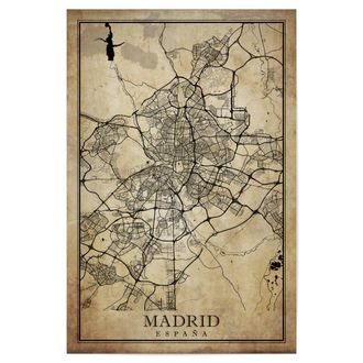 artboxONE Poster 45x30 cm Stdte/Weitere Madrid Vintage City - Bild Madrid City Madrid Madrid