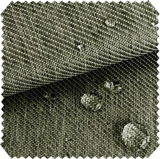 Novely Oxford 350D Outdoor-Stoff im Leinen-Look - Mélange Polsterstoff - Wasserabweisende Meterware 1lfm | Farbe: 26 Oliv Pastell