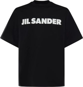 Jil Sander Homme, Tops, Noir, Taille: M Logo T-Shirt