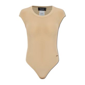 Dsquared2 Femme, Tops, Beige, Taille: 36 FR Body avec application logo