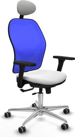 Piqueras y Crespo Ergonomischer Stuhl mit 3D-Armen, h&ouml;henverstellbare Lendenwirbelst&uuml;tze und festes Kopfteil, ausgestattet mit Syncro/Traslack und injiziertem Schaumsto