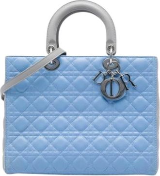 Dior Sac &agrave; main Lady Dior doccasion - Femme - Pre-owned - Bleu - Taille: ONE Size