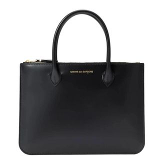 Comme Des Gar&ccedil;ons Schwarze Leder-Pochette mit Griffen - - Bags - Damen - Schwarzk - ONE SIZE