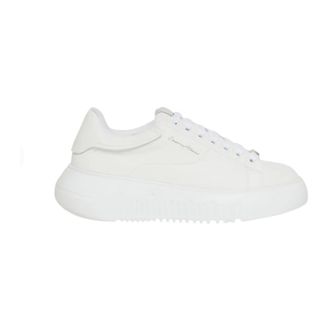 Emporio Armani Femme, Chaussures, Blanc, Taille: 37 EU Baskets en cuir avec logo signature