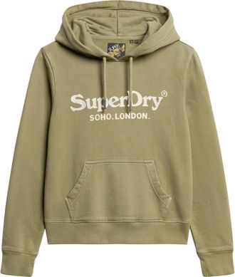 Superdry Damen Venue Hoodie in Metallic-Optik Blassolivgr&uuml;n 38