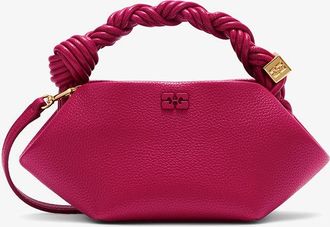 Ganni Mini Bou Tasche in genarbtem Rot Persian