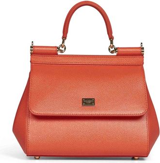 Dolce & Gabbana Femme, Sacs, Orange, Taille: ONE Size Small Sicily Handbag