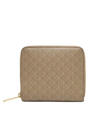 Calvin Klein Geldb&ouml;rse Emblem Aop Square Zip Around LV04F1089G Beige
