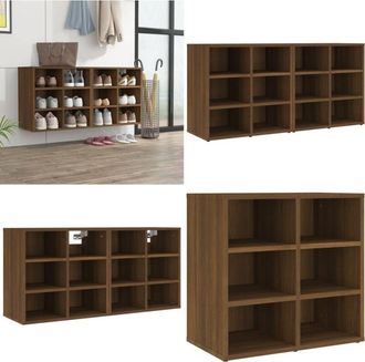 vidaXL Vidaxl - Schuhregale 2 Stk. Braun Eichen-Optik 52,5x30x50 cm - Schuhregal - Schuhschrank - Eiche Optik - Holzkasten - Garderobe - Home & Living