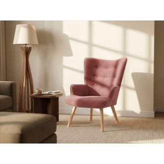 Vente-Unique Vente-unique - Fauteuil en tissu rose vately