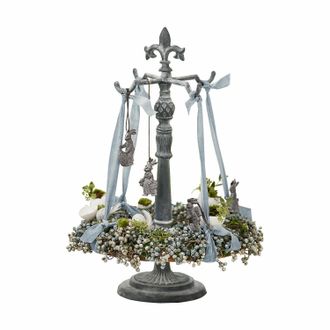 Loberon Kranzst&auml;nder Antwan, Adventskranzst&auml;nder, Antik-Finish, Advent, Weihnachtsdekoration, Weihnachten, Gusseisen, antikgrau