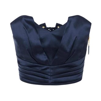Elisabetta Franchi Gazar-Oberteil - - Tops - Damen - Blau - 2XL