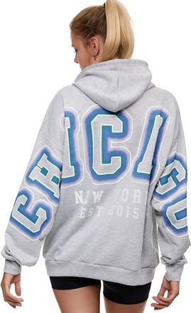 Worldclassca Hoodie Worldclassca Oversized CHICAGO Hoodie Kapuzenpullover Sweatshirt Chicago Print Kapuzenpullover