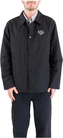 A.P.C. A.p.c., Homme, Vestes, Noir, Taille: L Giubbino modello camicia