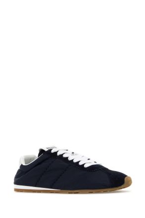 Miu Miu Womens Navy Blue Fabric And Suede Sneakers Bleu Recycledpolyamide-Calfleather