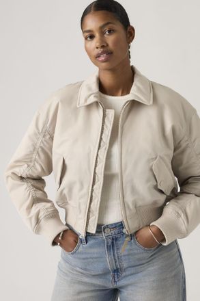 Levi's Bowie Cropped Bomber Jacket - Femme - Gris / Chateau Gray - XS