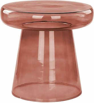 Beliani Beistelltisch CALDERA Glas Rot