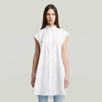 G-Star Sleeveless Oversized Shirt - Wei&szlig; - Damen