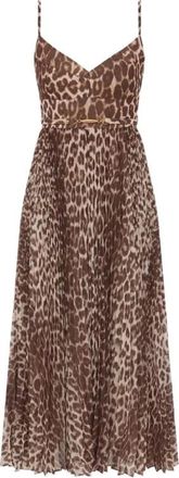Zimmermann Femme, Robes, Brun, Taille: 38 FR Abito midi Sunray plissettato