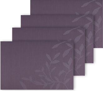 Delindo Lifestyle Tischsets Platzsets Mandal, Abwaschbar und Abwischbar, Lila Violett, 4er-Set