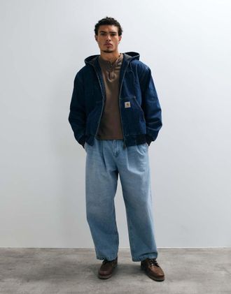 Carhartt Work in Progress OG Active veste en jean d&eacute;lav&eacute;e bleu fonc&eacute;