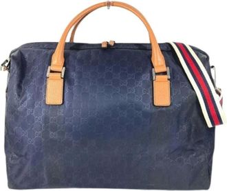 Gucci unisex, Pre-owned, Bleu, Taille: ONE Size Sac Week-end en Nylon Pre-owned