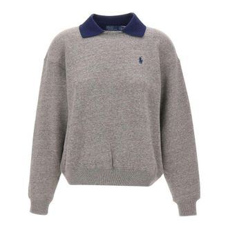 Polo Ralph Lauren Sweatshirt mit Polokragen - - Sweatshirts & Hoodies - Damen - Grau - M