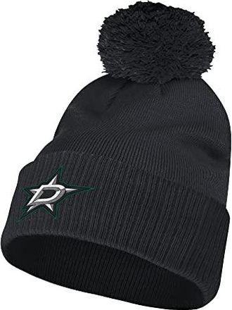 adidas Bonnet &agrave; pompon NHL avec poignets, Dallas Stars Noir, taille unique