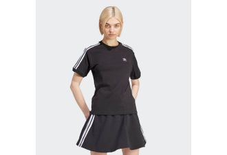adidas Originals T-Shirt 3 STRIPE TEE ohne Verschluss, mit Rippdetails, aus Baumwolle und Elasthan
