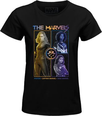 MARVEL Damen womavlsts007 T-Shirt, Schwarz, Large