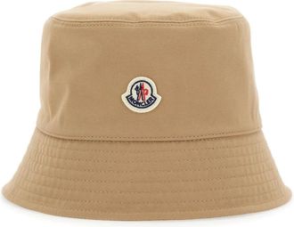 Moncler Femme, Accessoires, Beige, Taille: S Cotton Blend Bucket Hat