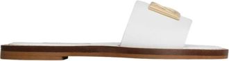 Dolce & Gabbana Femme, Chaussures, Blanc, Taille: 35 EU Tongs Plats
