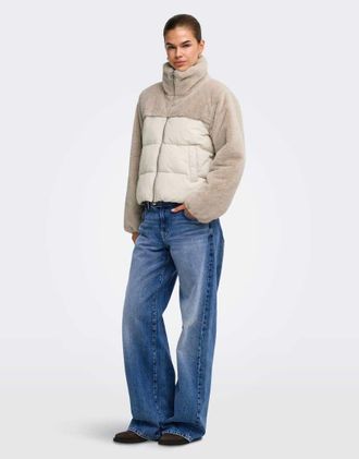 Only Steppjacke in Moonbeam-Grau