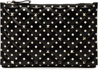 Valentino Garavani pochette en cuir à pois (2000-2017) - Noir